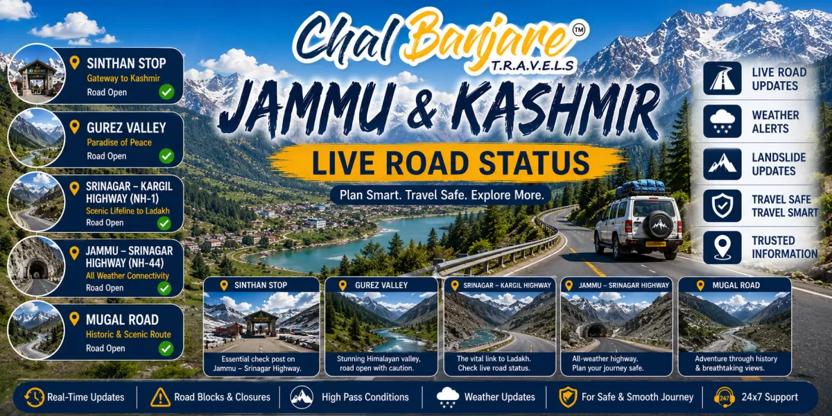 Jammu Kashmir Road Status Live Updates 2026 – NH44, Mughal Road, Zojila ...